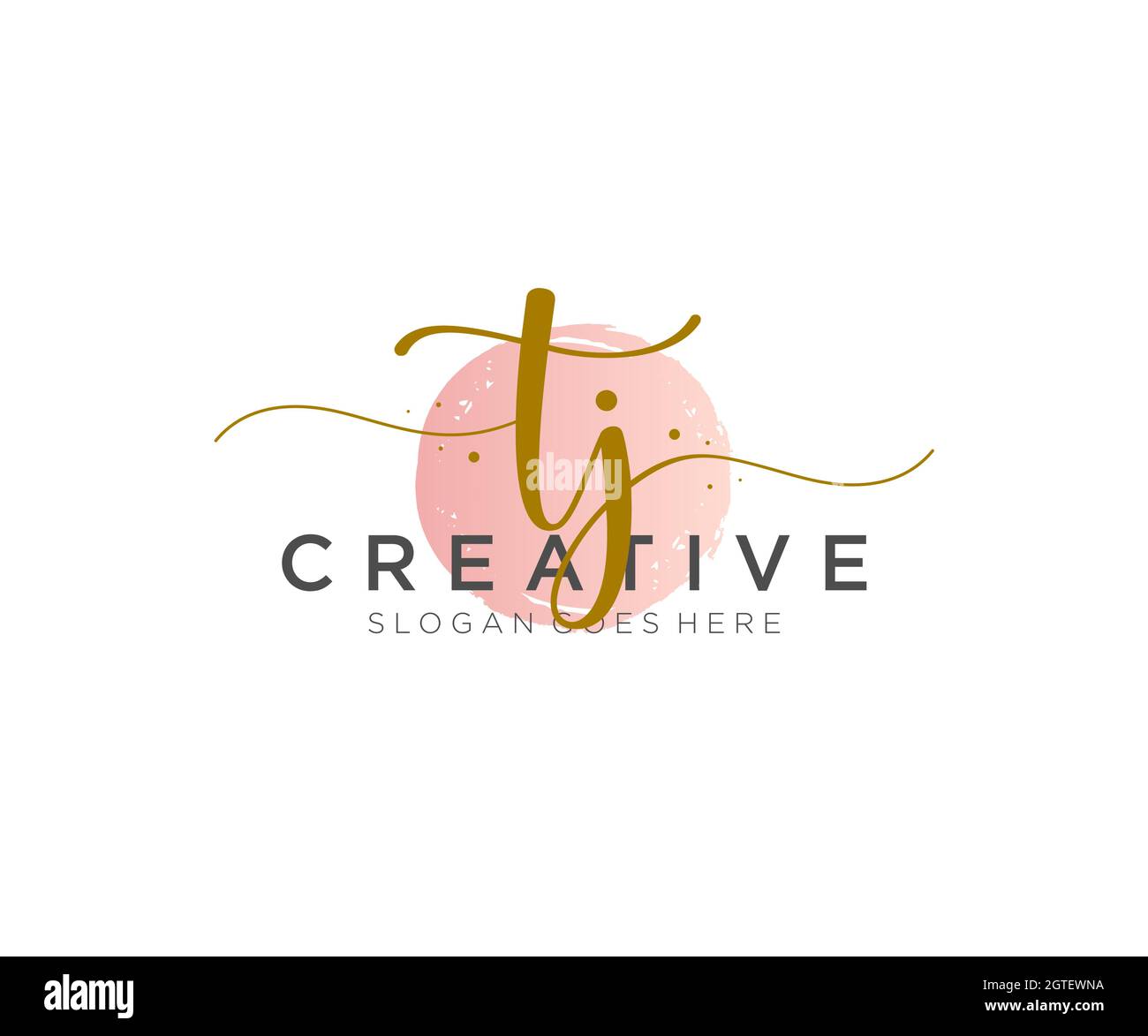 TJ Feminine logo beauty monogram and elegant logo design, handwriting ...