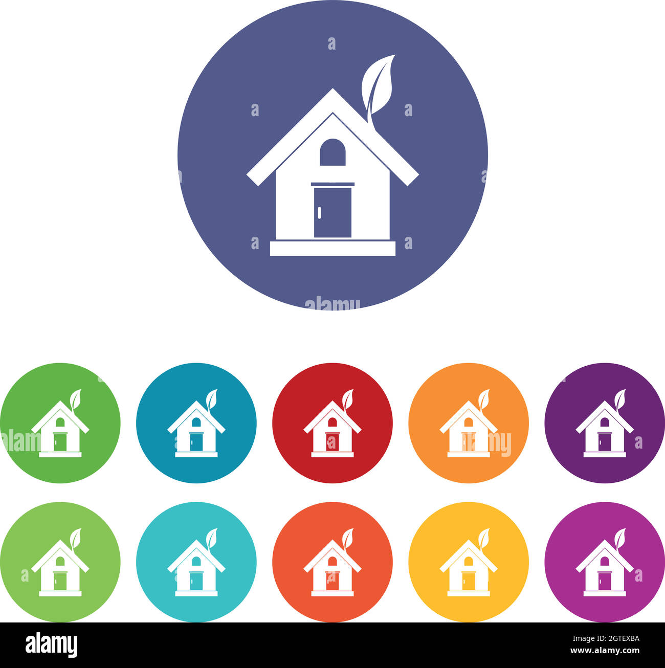 Eco house concept set icons Stock Vector Image & Art - Alamy