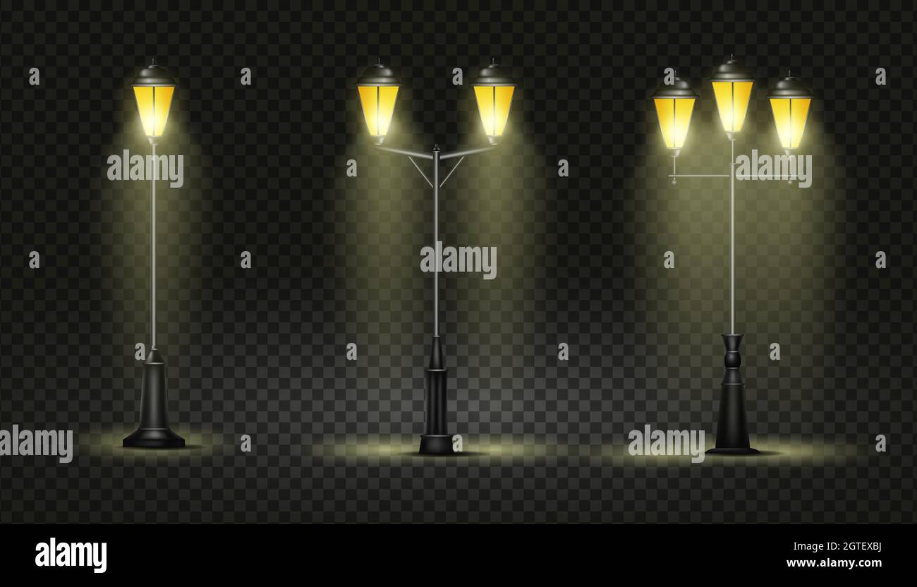Street light glowing in dark Stock Vector Images - Alamy