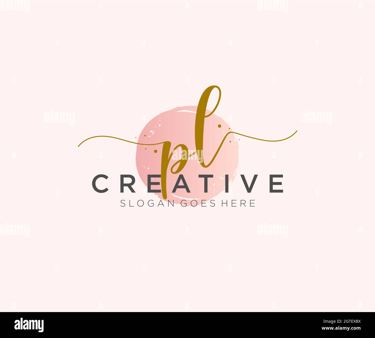 PL Feminine logo beauty monogram and elegant logo design, handwriting ...
