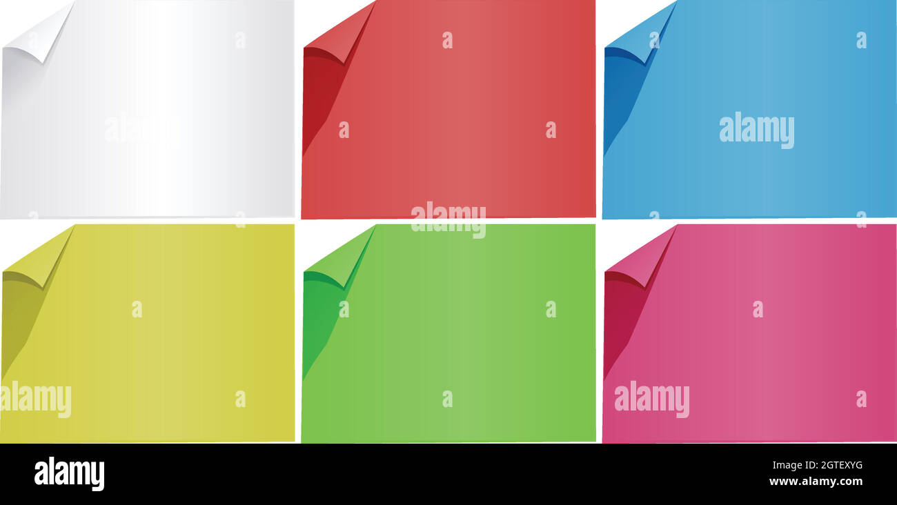 Blank papers in six colors Stock Vector Image & Art - Alamy