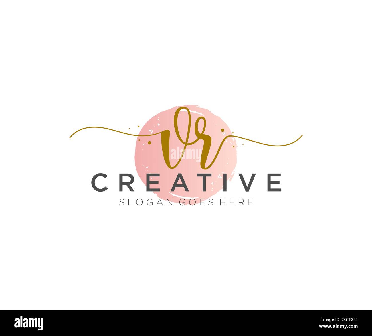VR Feminine logo beauty monogram and elegant logo design, handwriting ...
