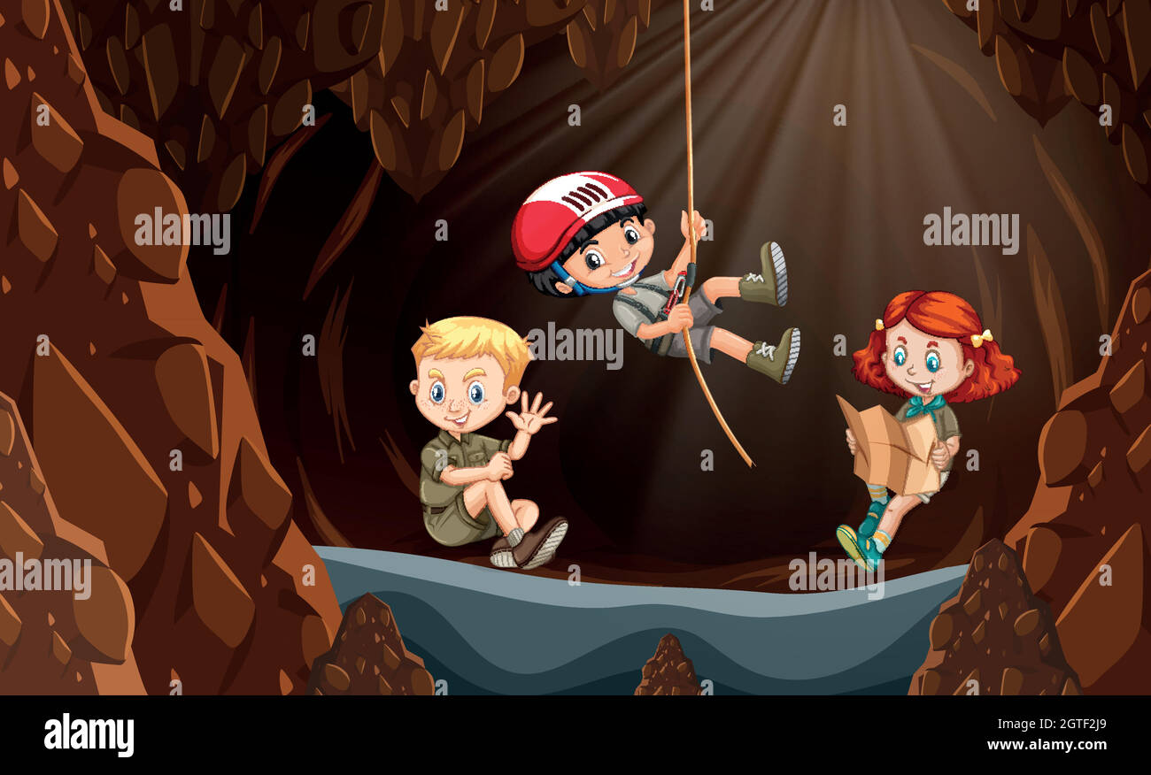 Climbing cave Stock Vector Images - Alamy