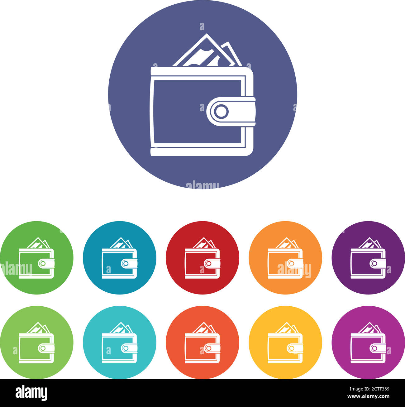 Leather purse set icons Stock Vector Image & Art - Alamy