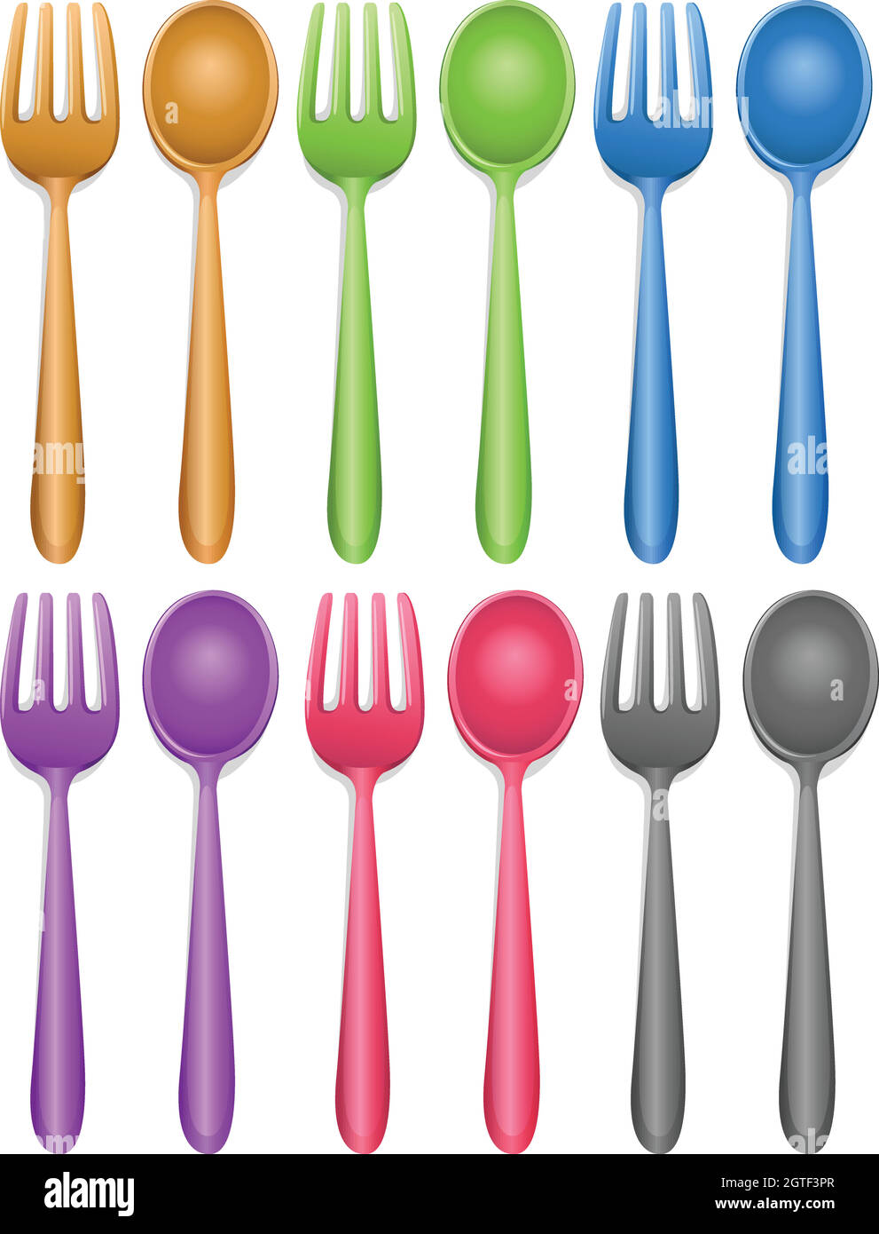 Six forks Stock Vector Images - Alamy