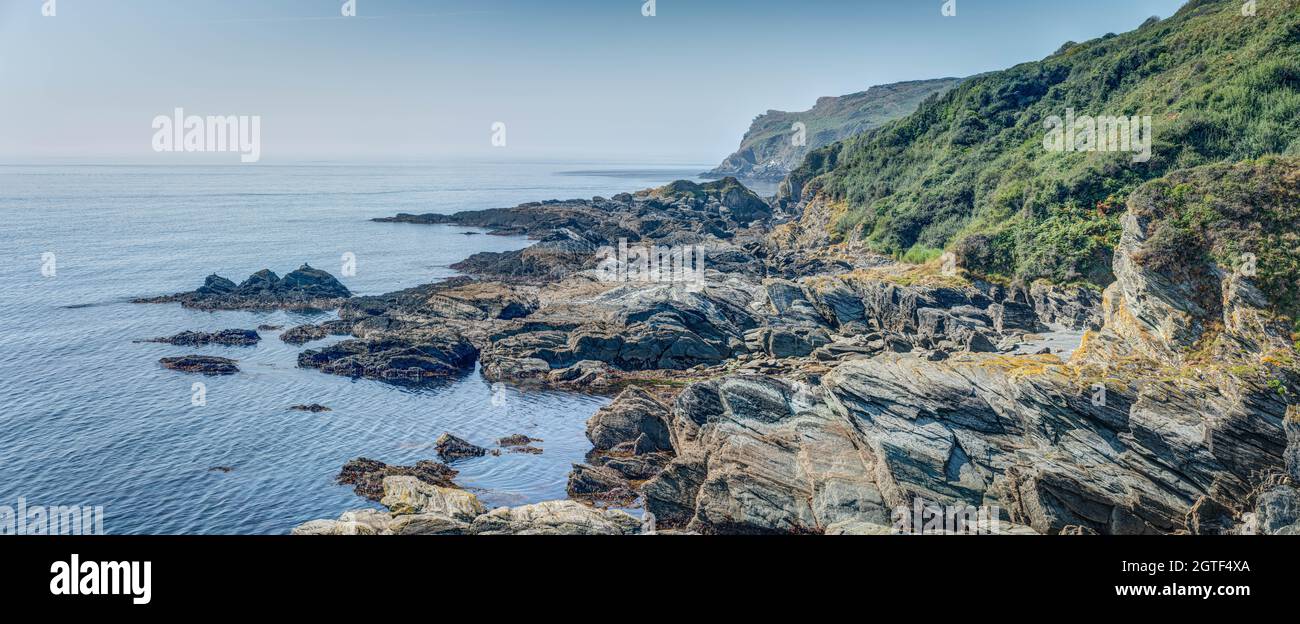 Where the land meets the ocean on a dramatic part of the Cornish ...