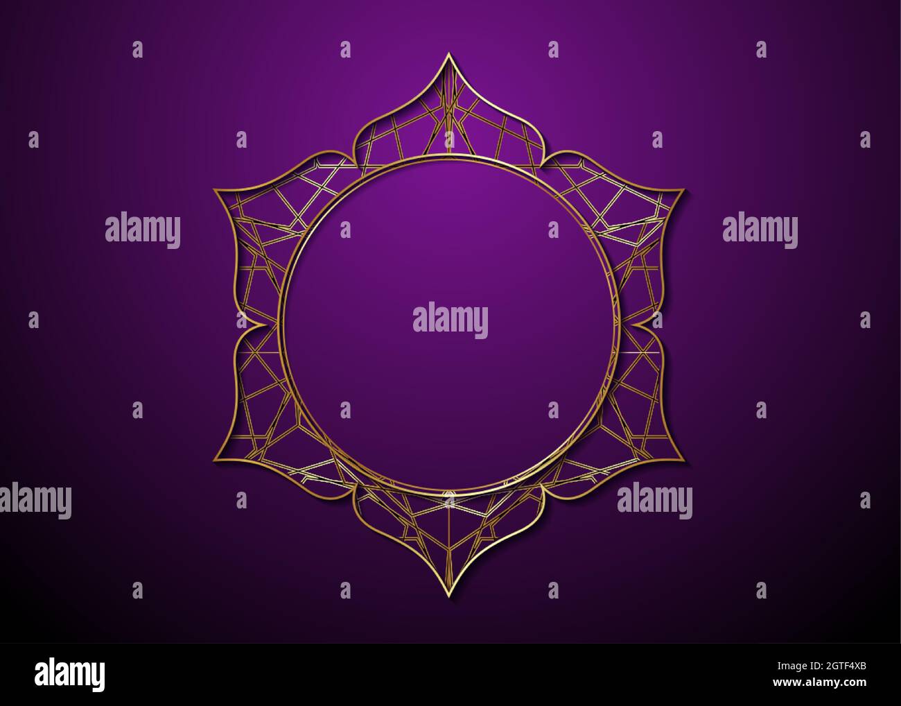 Flower gold frame template Stock Vector Images - Alamy