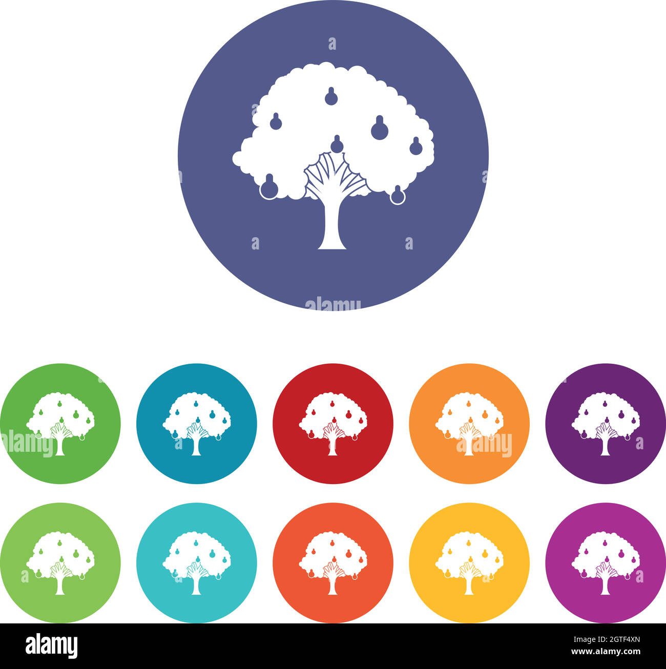 Pear tree with pears set icons Stock Vector Image & Art - Alamy