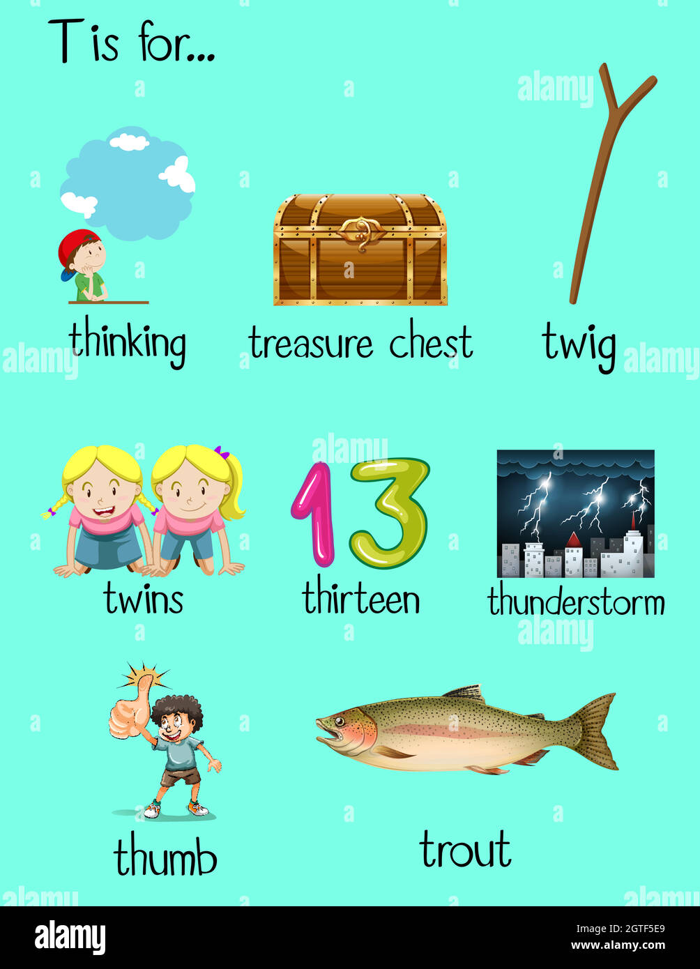 Many words begin with letter T Stock Vector Image & Art - Alamy