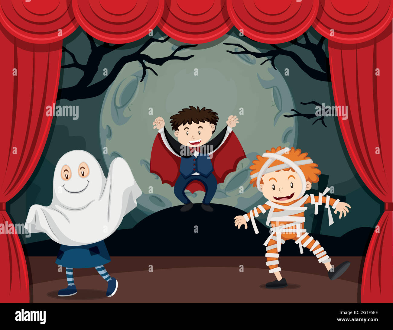 Kids in horror show Stock Vector Image & Art - Alamy