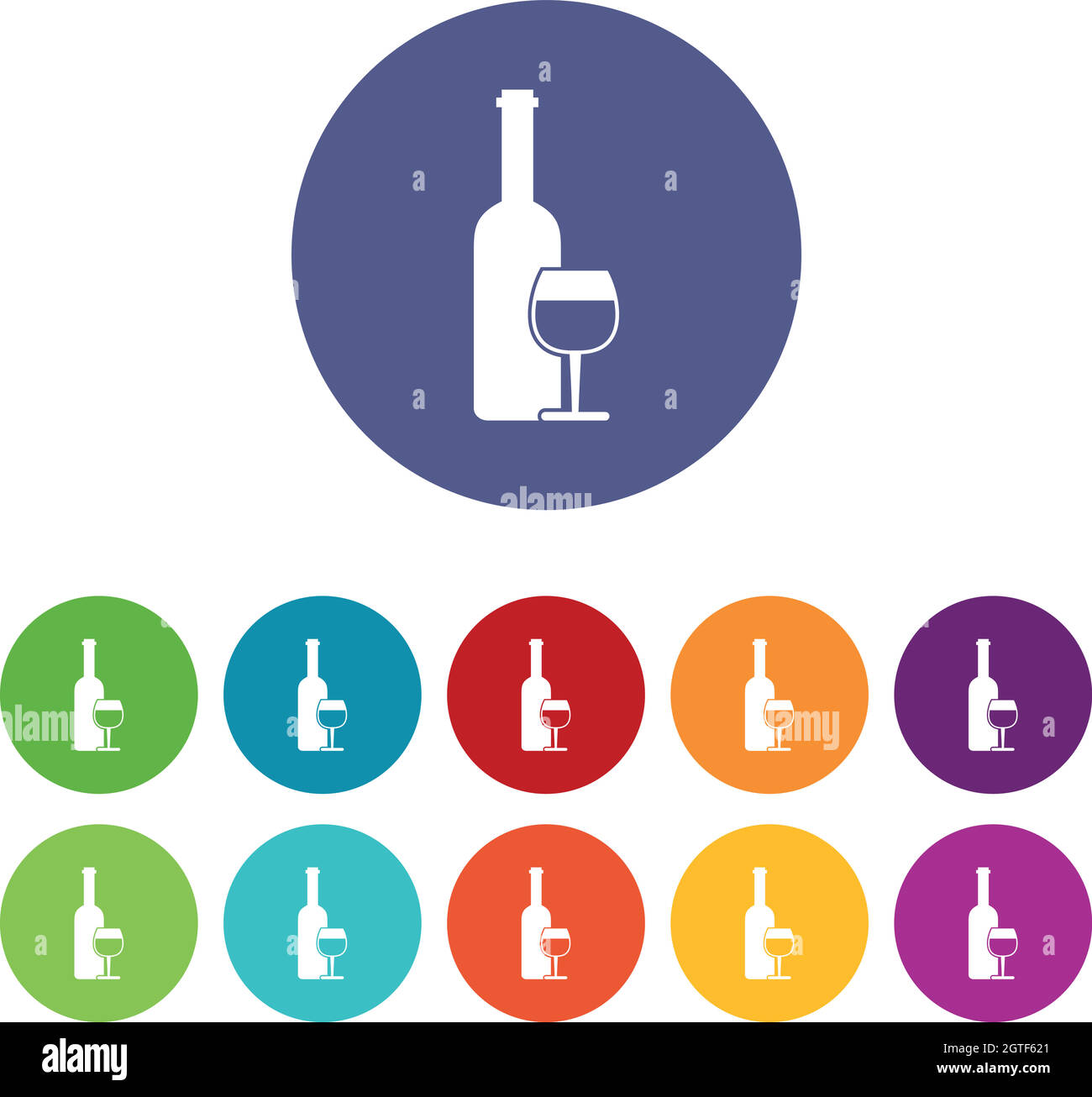 Set wine bottle wineglass hi-res stock photography and images - Alamy