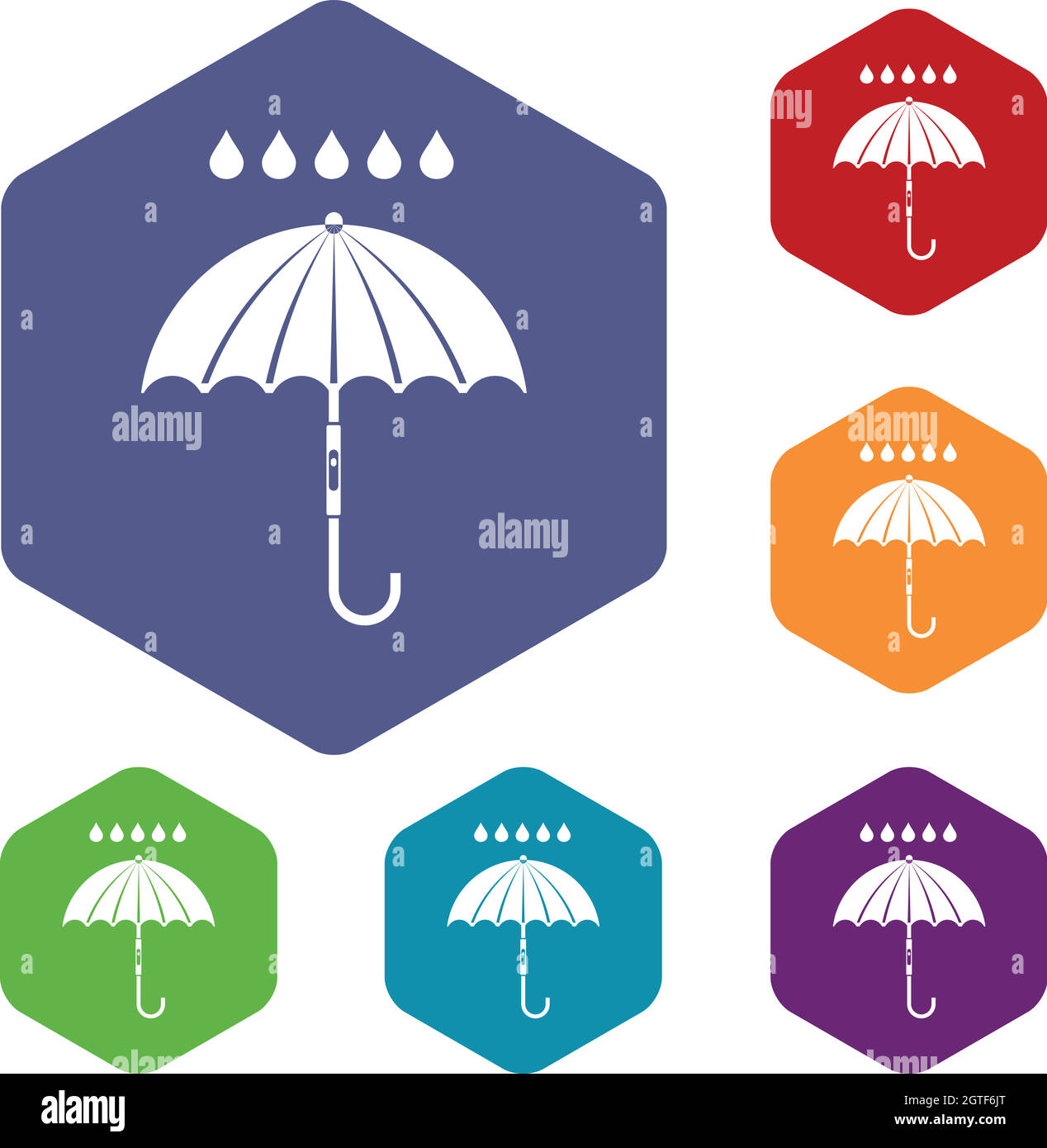 Umbrella and rain drops icons set Stock Vector Image & Art - Alamy