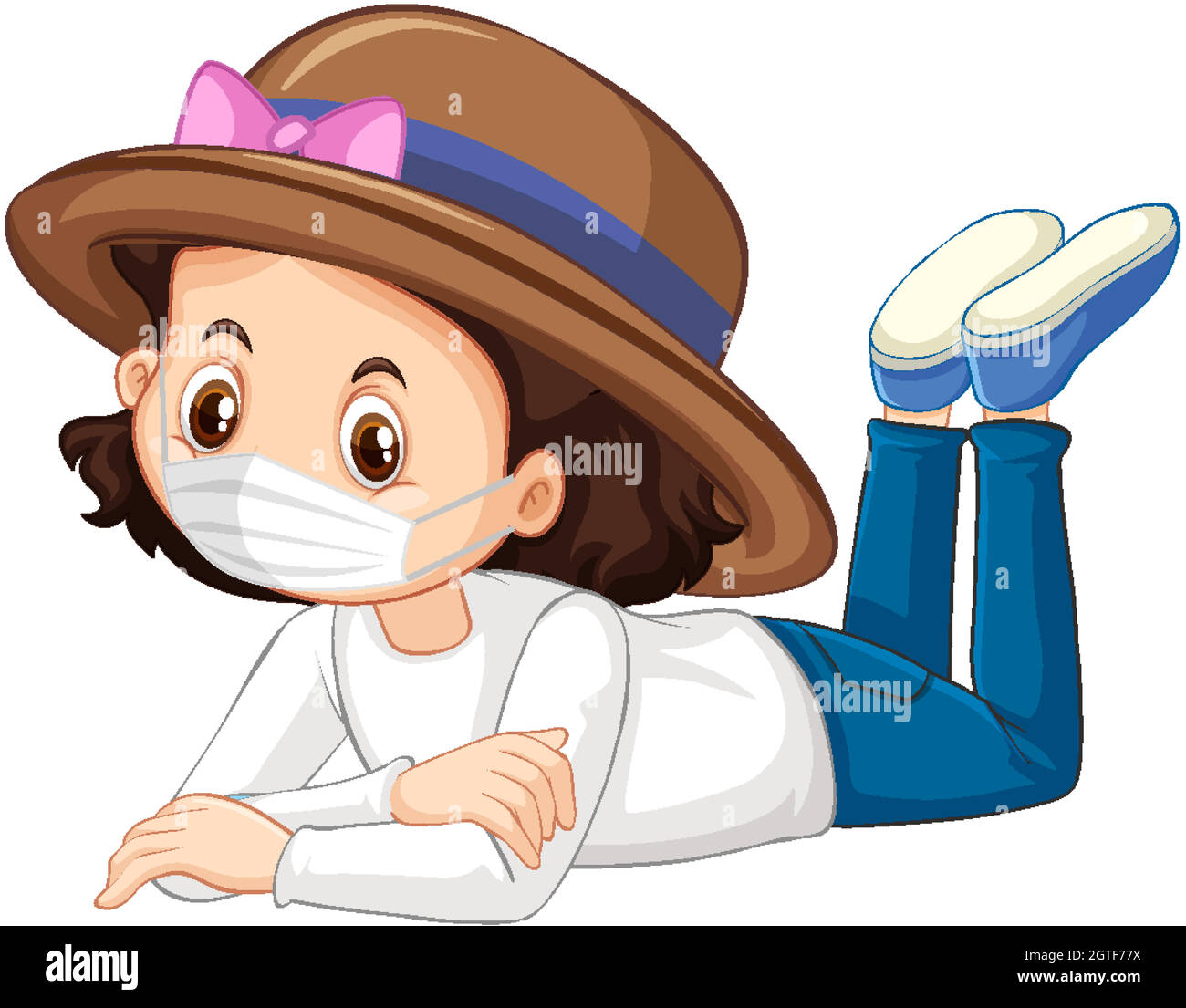 Hat girl character wearing mask Stock Vector Image & Art - Alamy