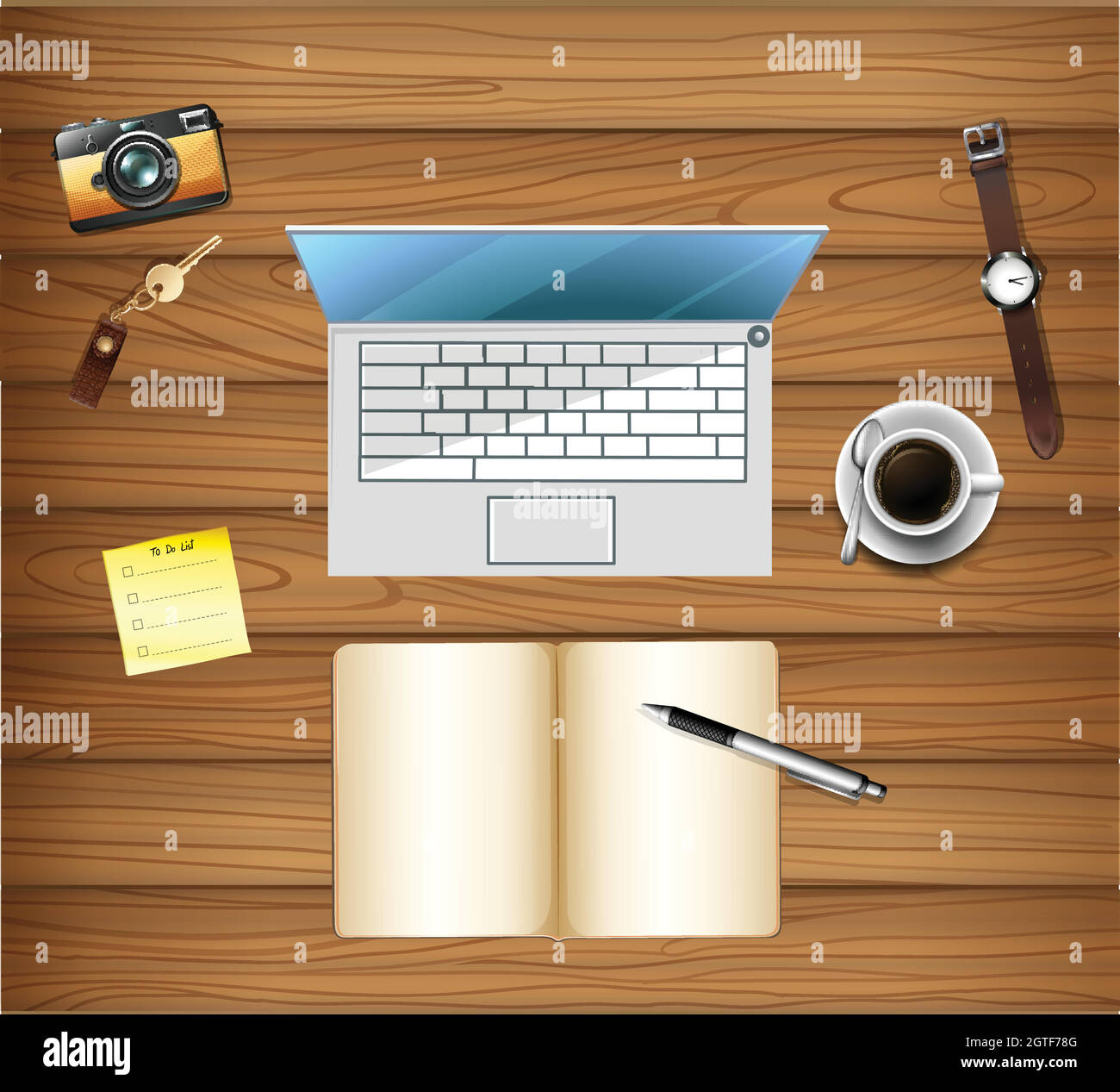 Work space top view Stock Vector Images - Alamy