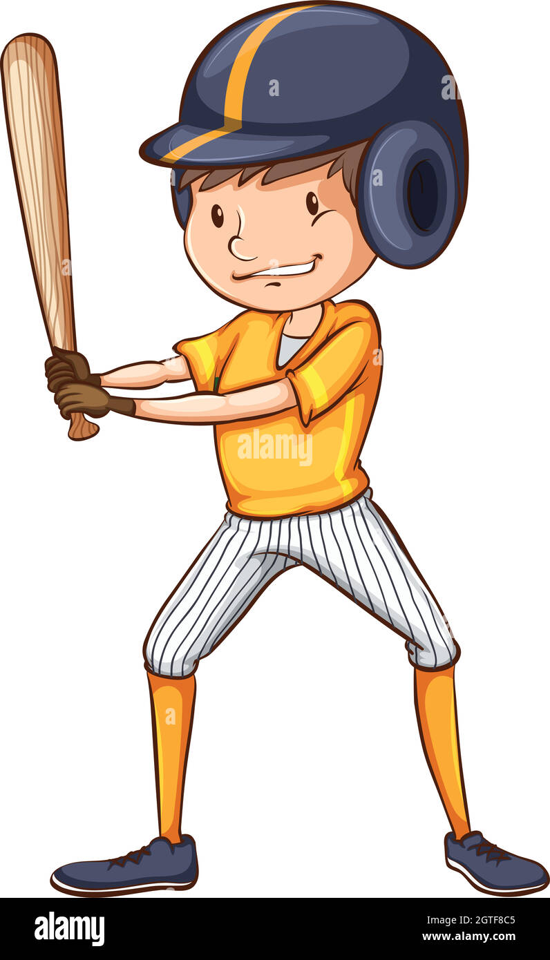 A simple sketch of a male baseball player Stock Vector Image & Art - Alamy