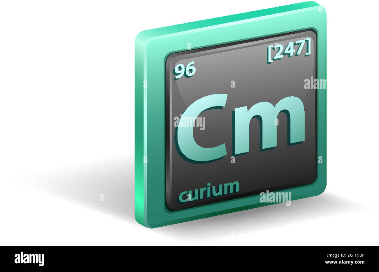 Curium chemical element. Chemical symbol with atomic number and atomic ...