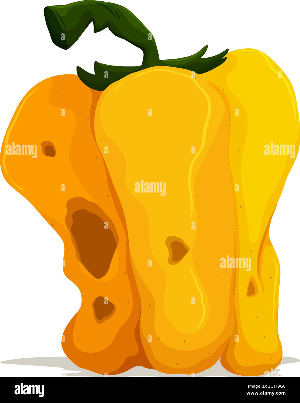 Rotten yellow bellpepper on white background Stock Vector Image & Art ...
