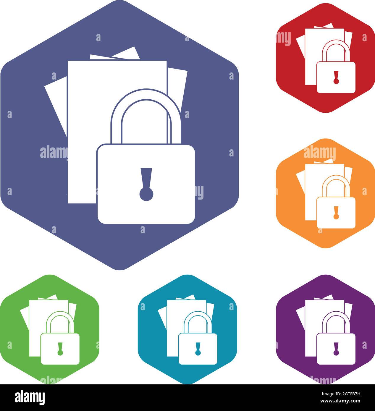 Padlock folder information security Stock Vector Images - Alamy