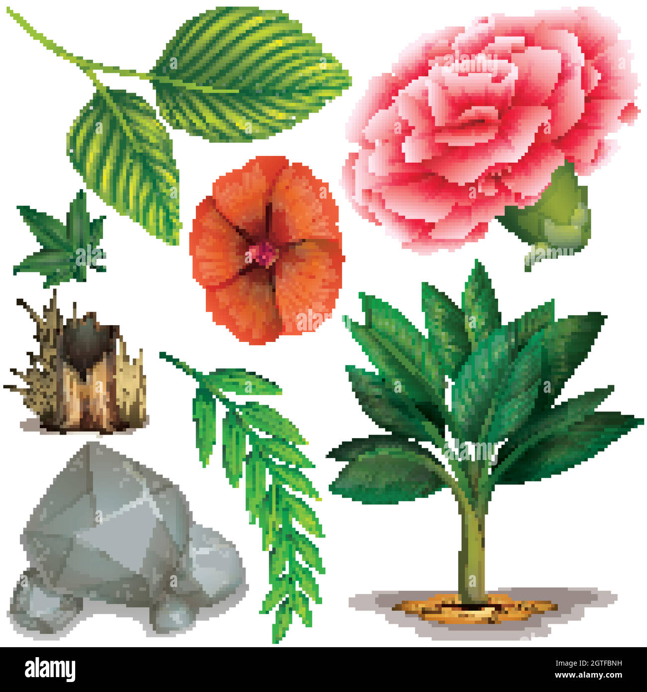 Set of isolated objects theme nature Stock Vector Image & Art - Alamy