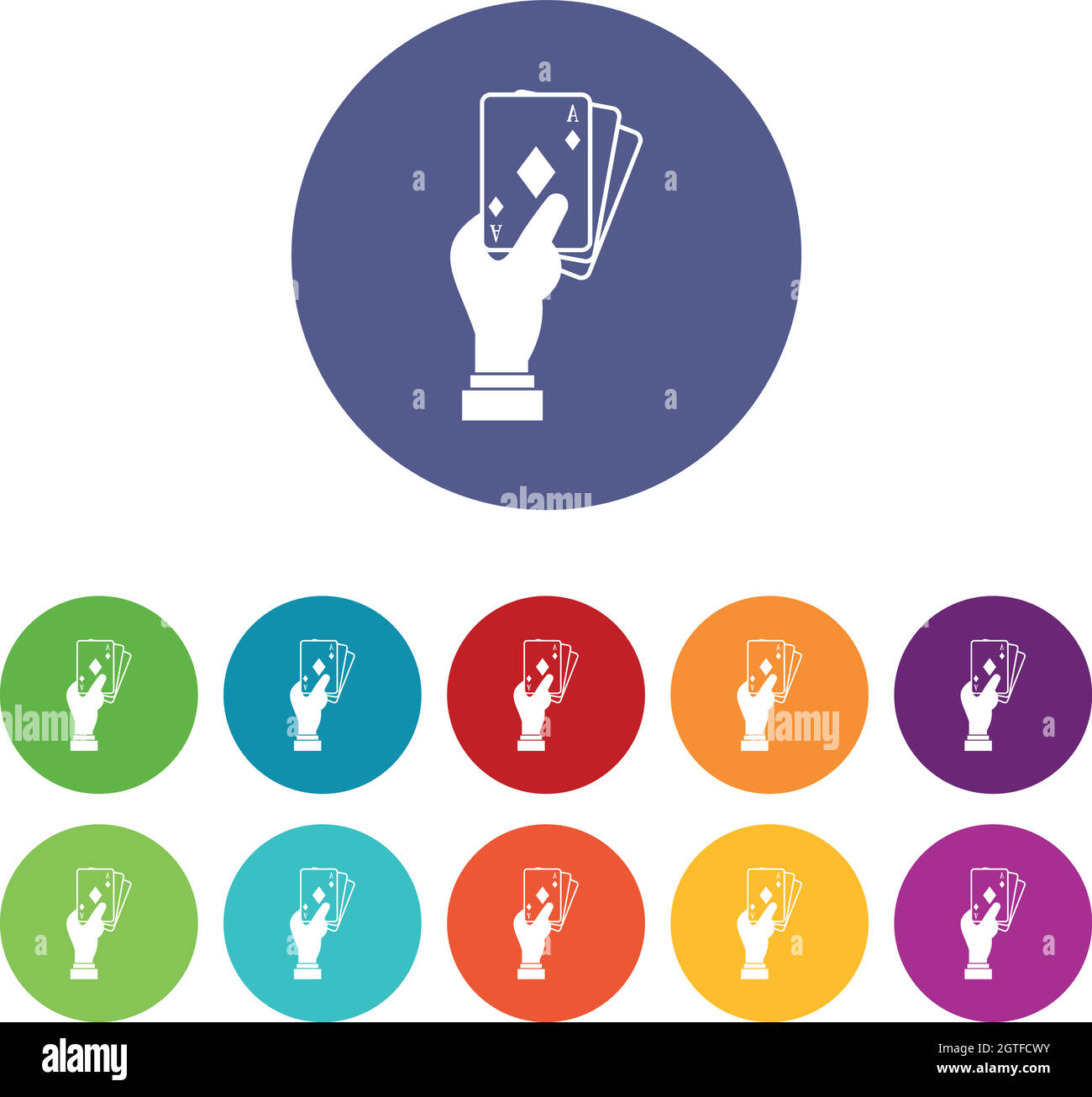 Hand holding playing cards set icons Stock Vector Image & Art - Alamy