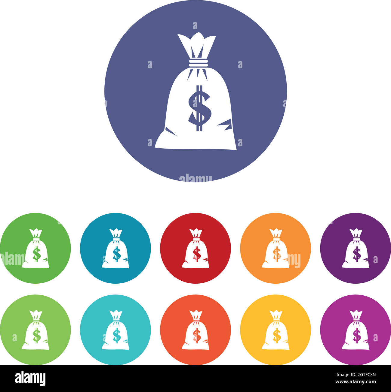 Money bag set icons Stock Vector Image & Art - Alamy