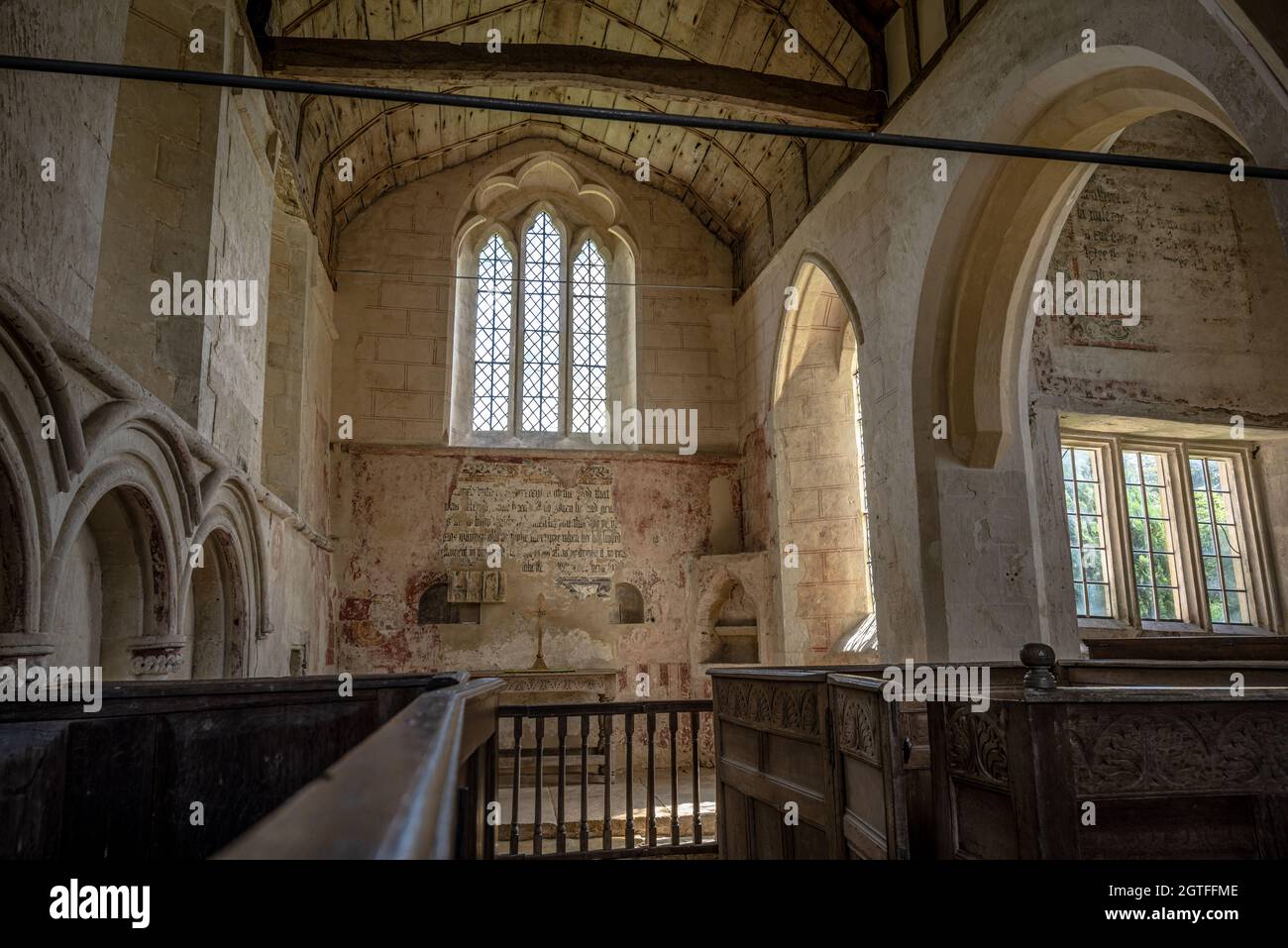 Interior, St John the Baptist Church, Inglesham Stock Photo - Alamy