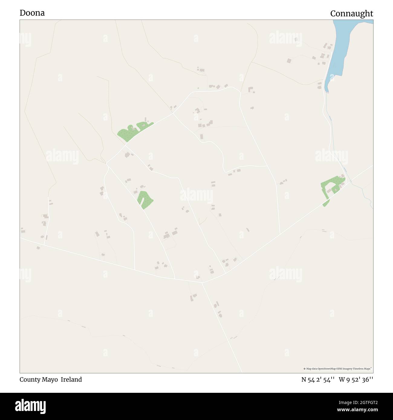 Doona, County Mayo, Ireland, Connaught, N 54 2' 54'', W 9 52' 36'', map ...
