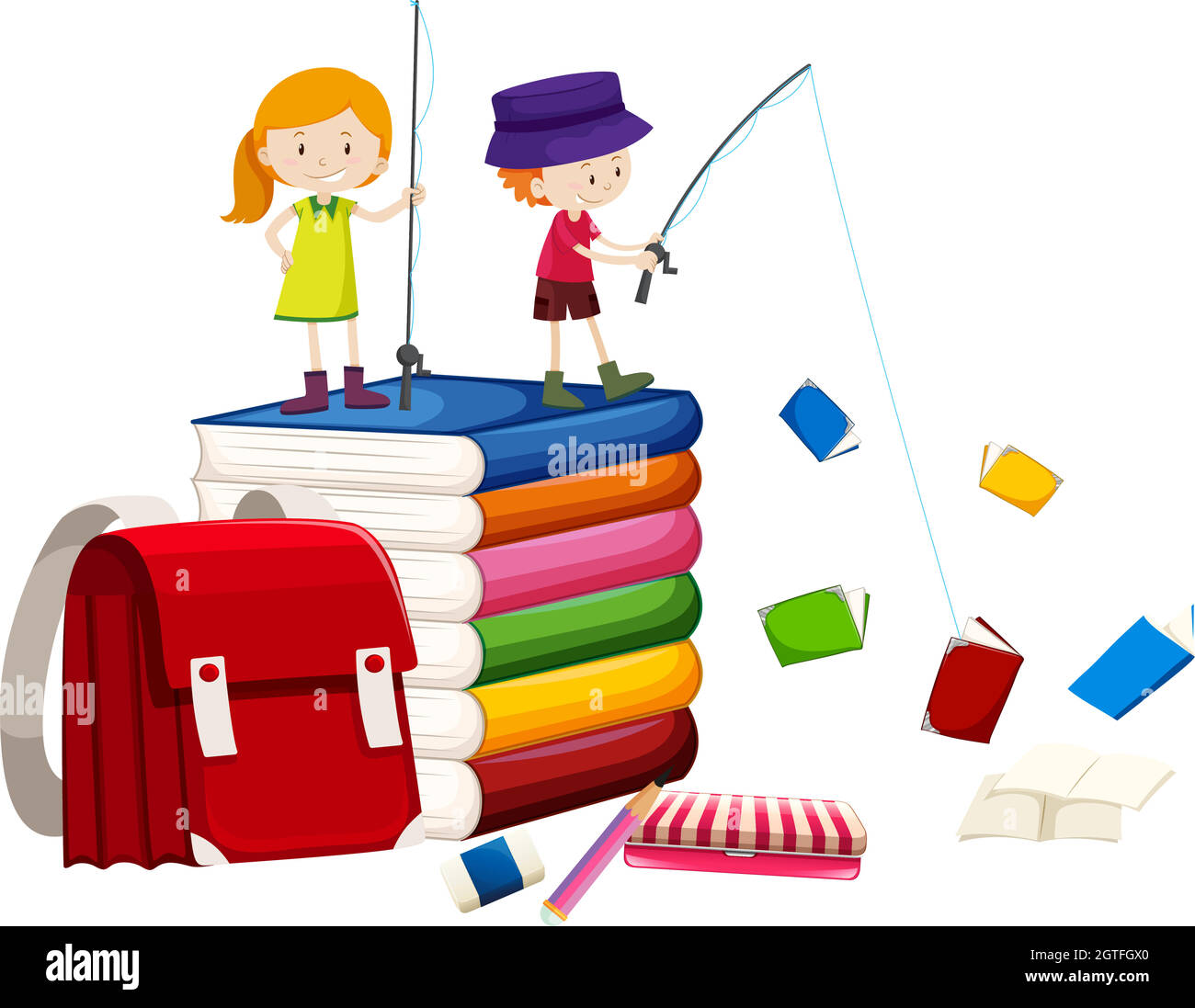 Child fishing Cut Out Stock Images & Pictures - Alamy