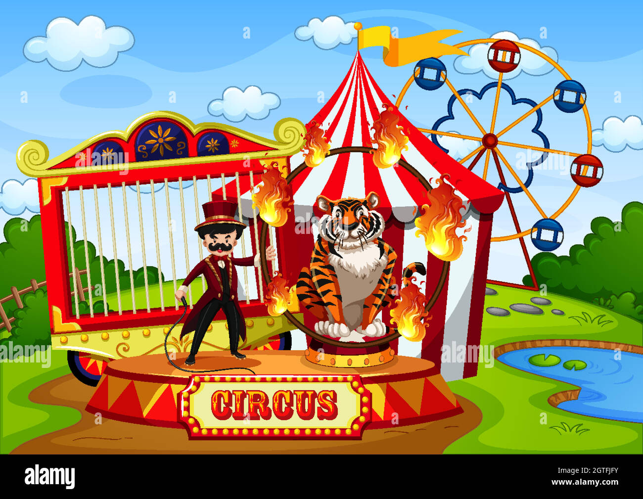 Amusement park animals Stock Vector Images - Alamy