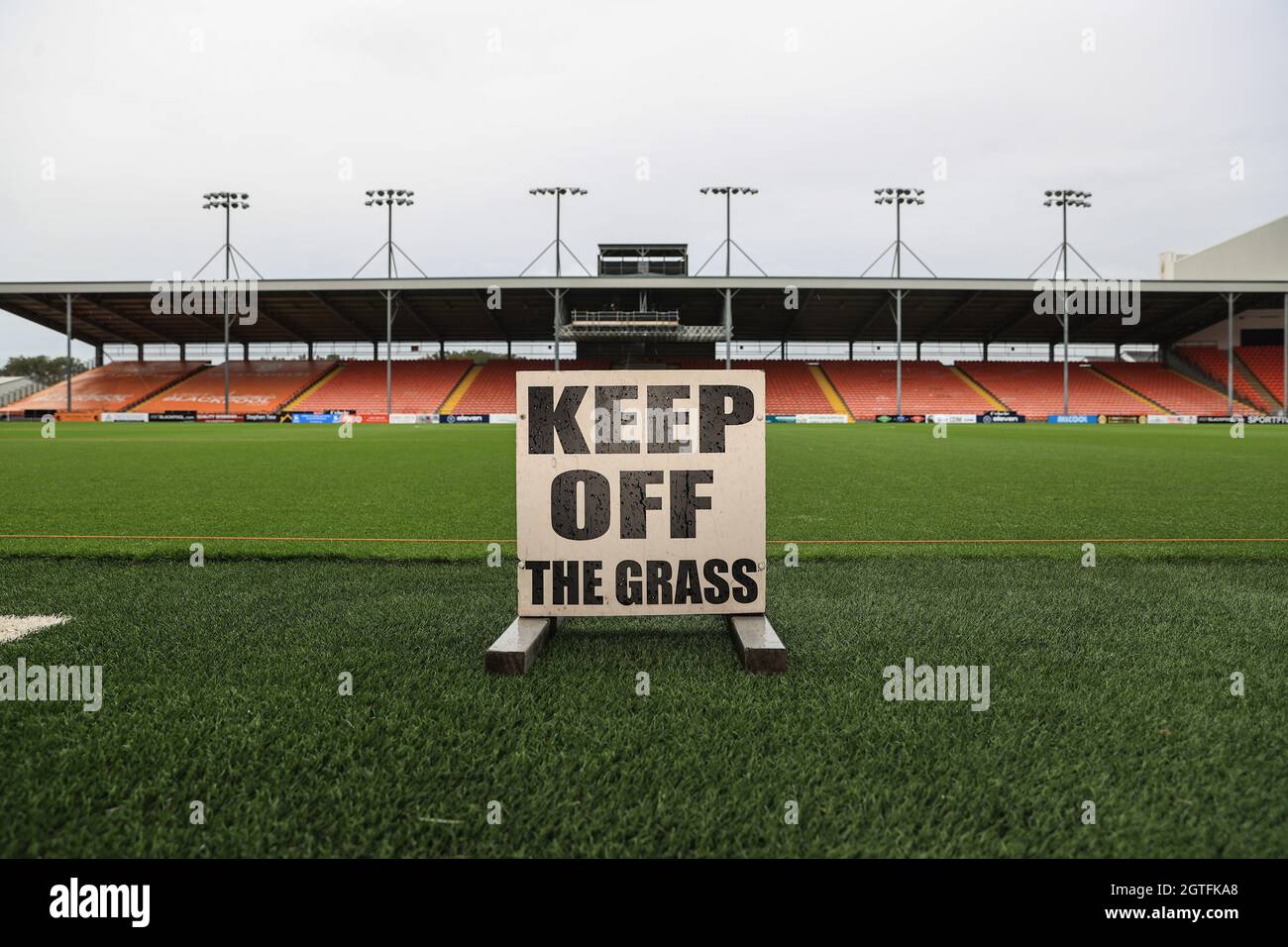 “Keep of the grass” sign at Bloomfield Road Stock Photo - Alamy