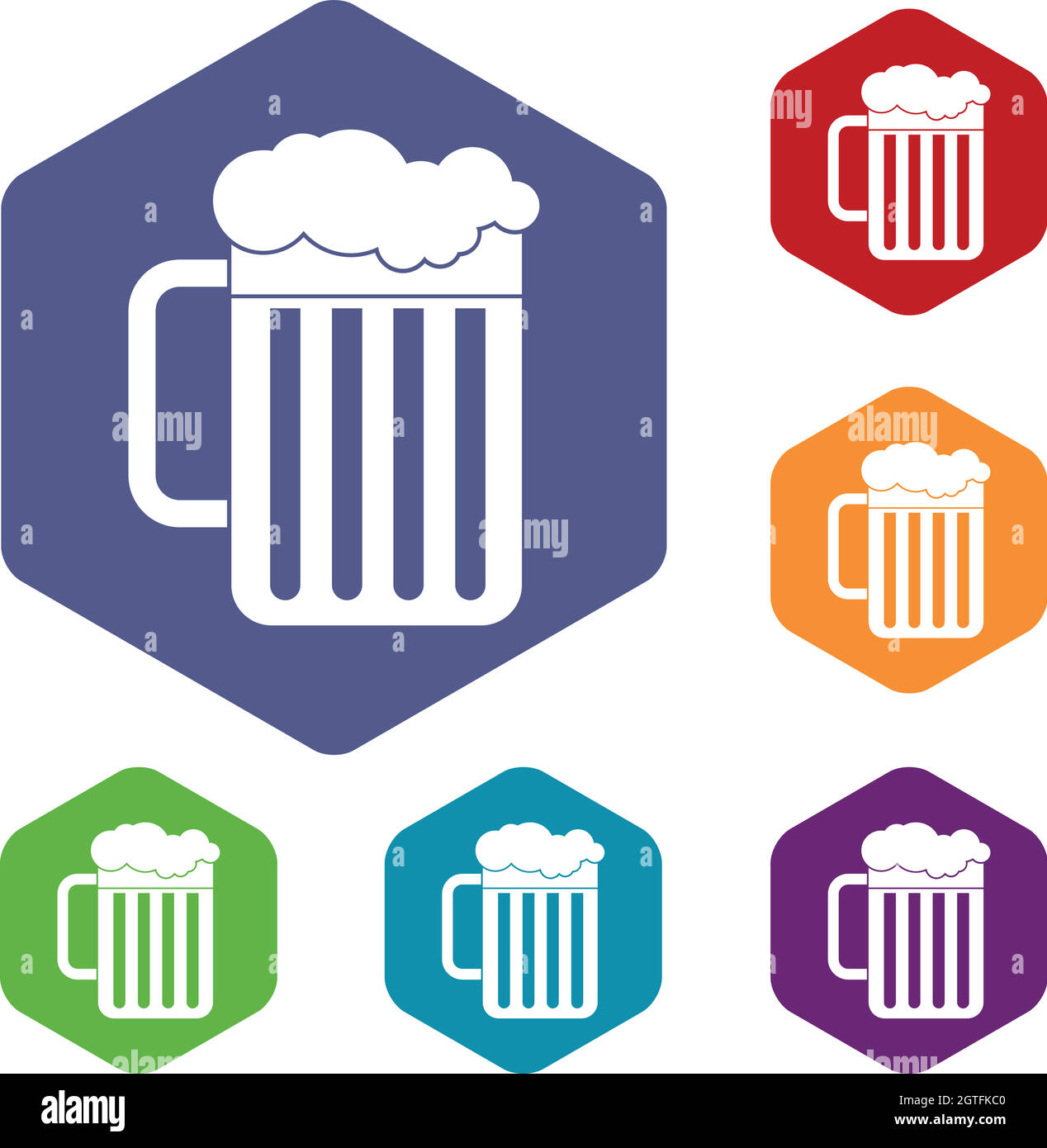 Beer mug icons set Stock Vector Image & Art - Alamy