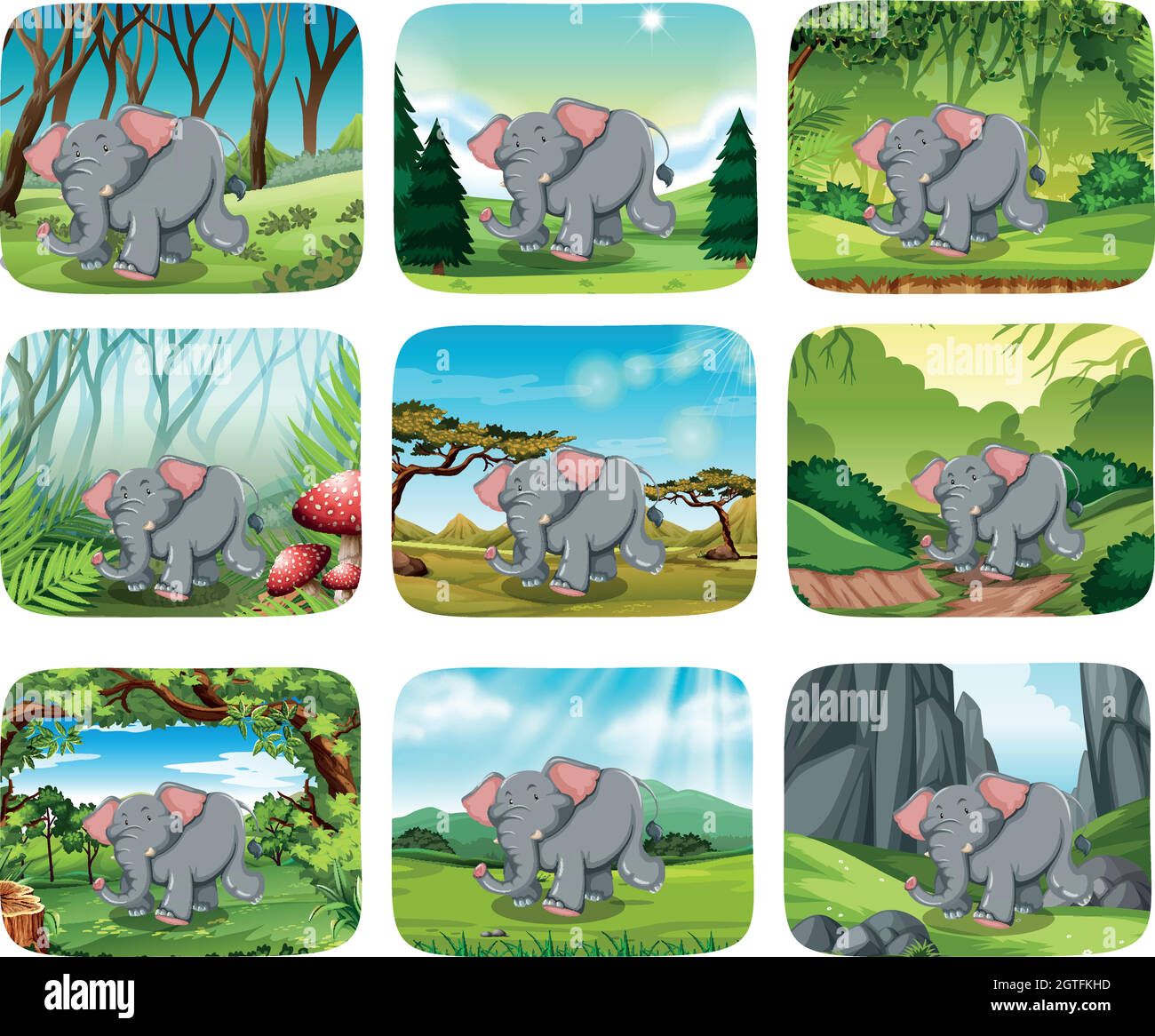 Elephant in environment Stock Vector Images - Alamy