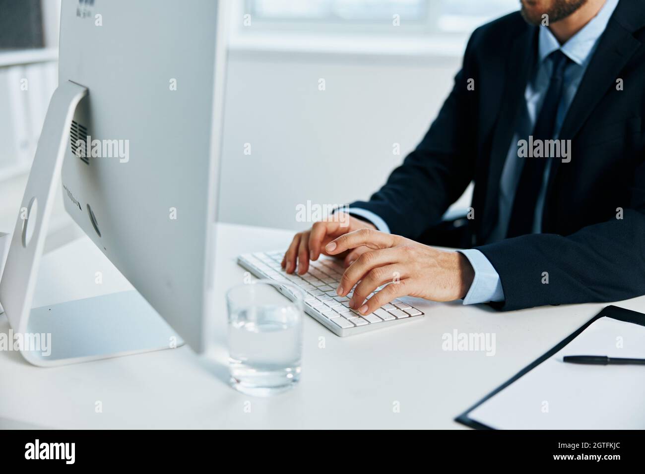 computer work office desktop official Stock Photo - Alamy