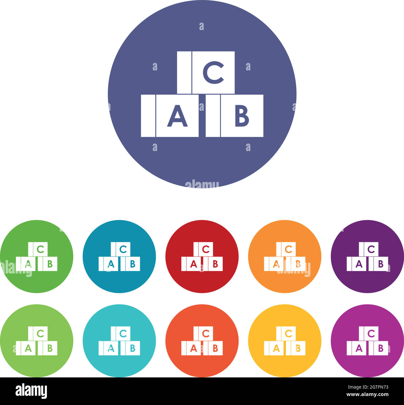 Alphabet cubes with letters A,B,C set icons Stock Vector Image & Art ...