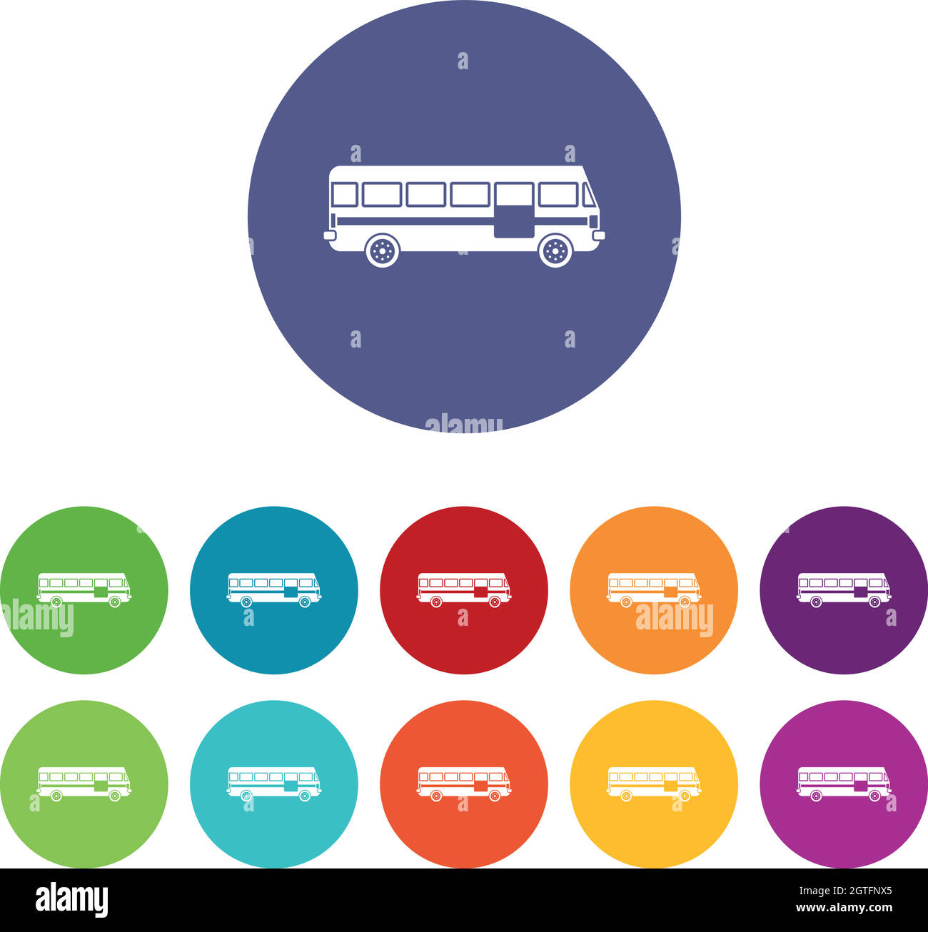 Set of bus icons hi-res stock photography and images - Alamy