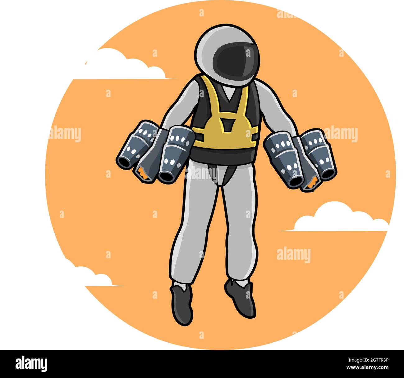 Vector illustration of Jet suit or flight pack, new invention Stock ...