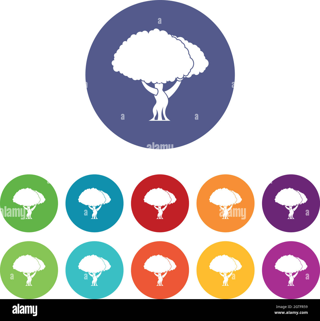 Tree set icons Stock Vector Image & Art - Alamy