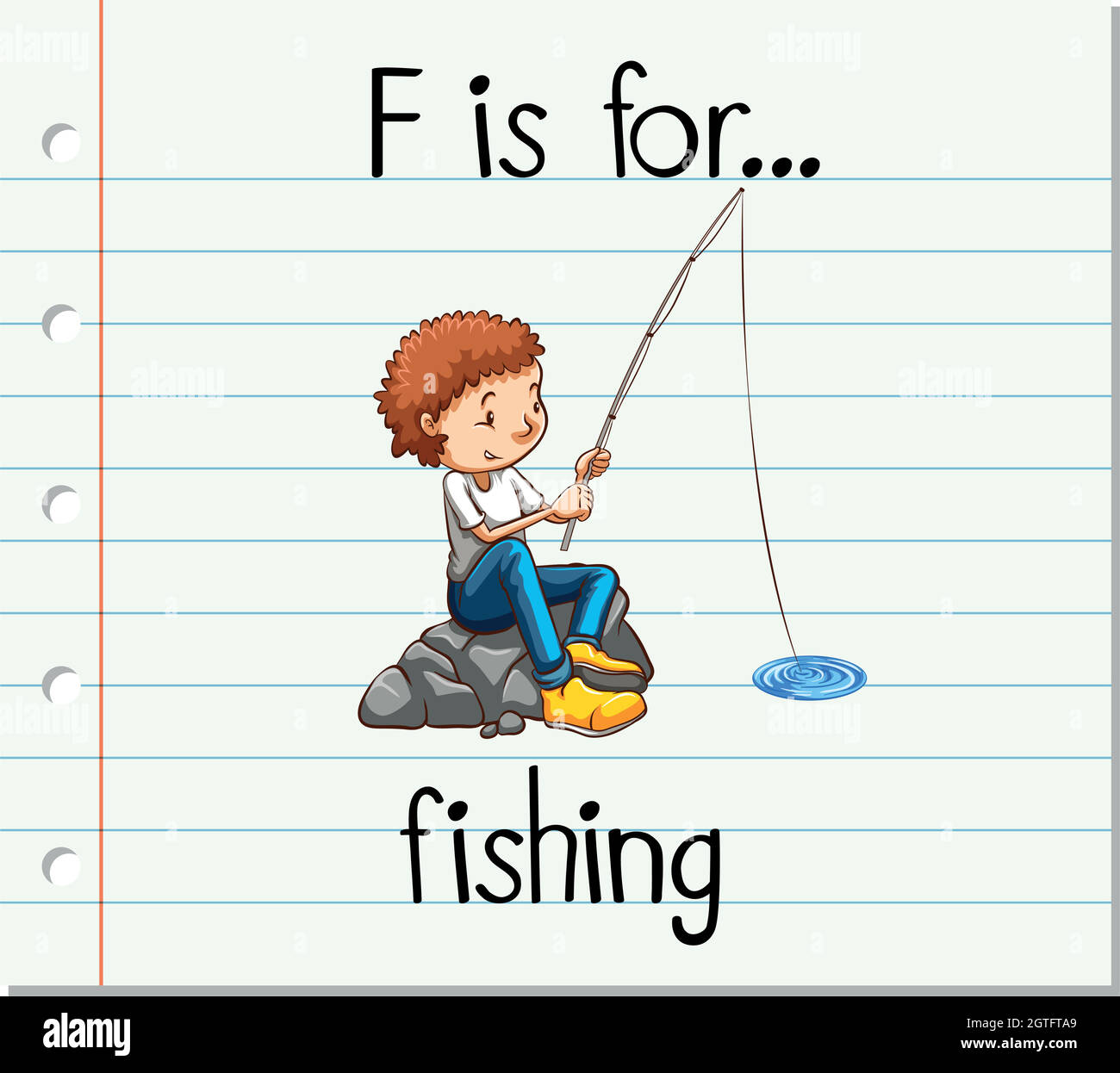 Flashcard letter F is for fishing Stock Vector Image & Art - Alamy