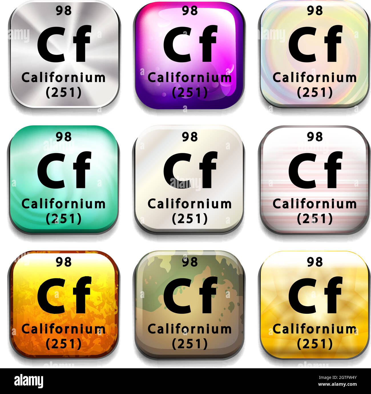 A button showing the element Californium Stock Vector Image & Art - Alamy