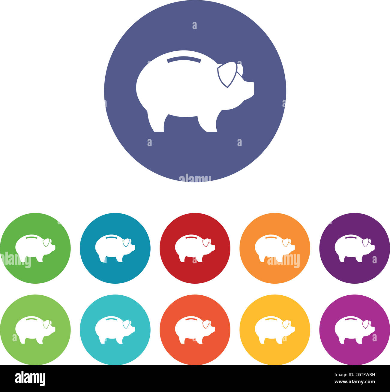 Piggy bank icons set Stock Vector Images - Alamy
