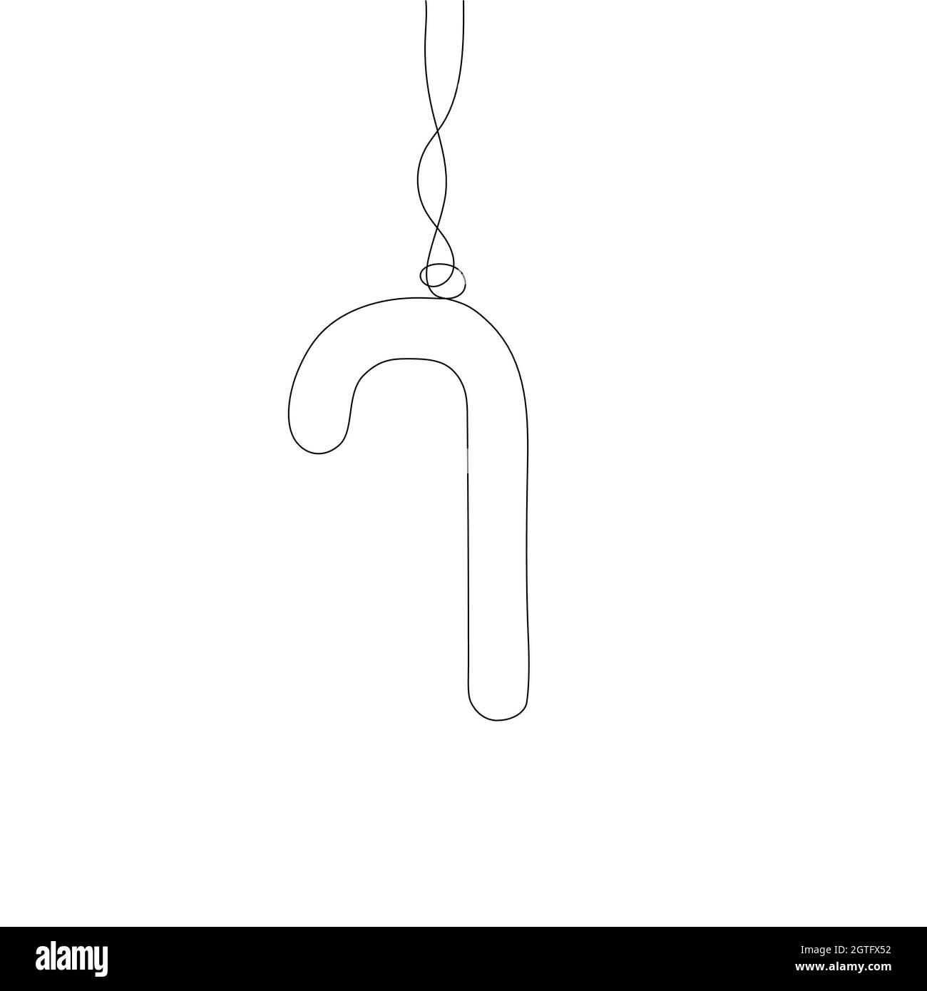 Candy Cane Outline Printable