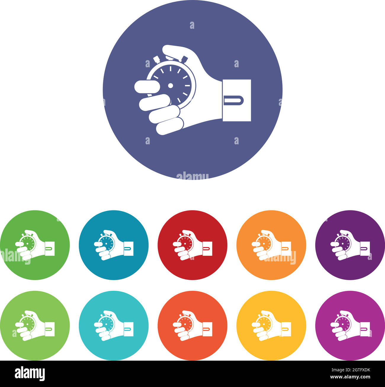 Hand holding stopwatch set icons Stock Vector Image & Art - Alamy