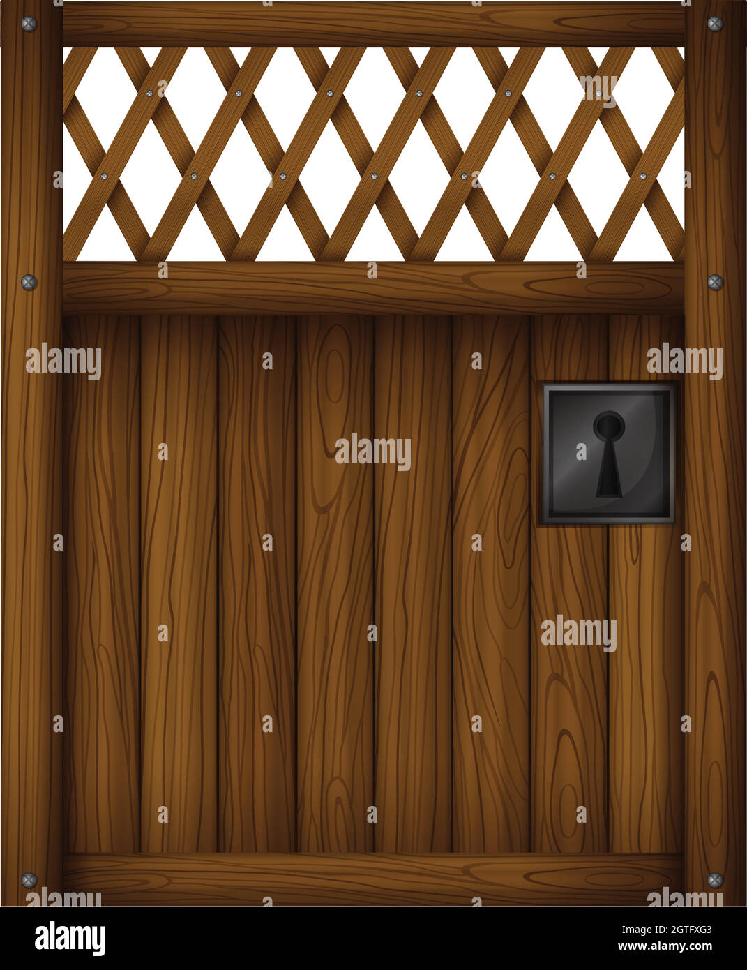 A wooden gate door Stock Vector Image & Art - Alamy