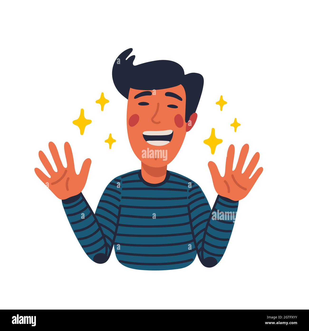 Talking and gesticulating man, portrait of a speaking man. Vector ...