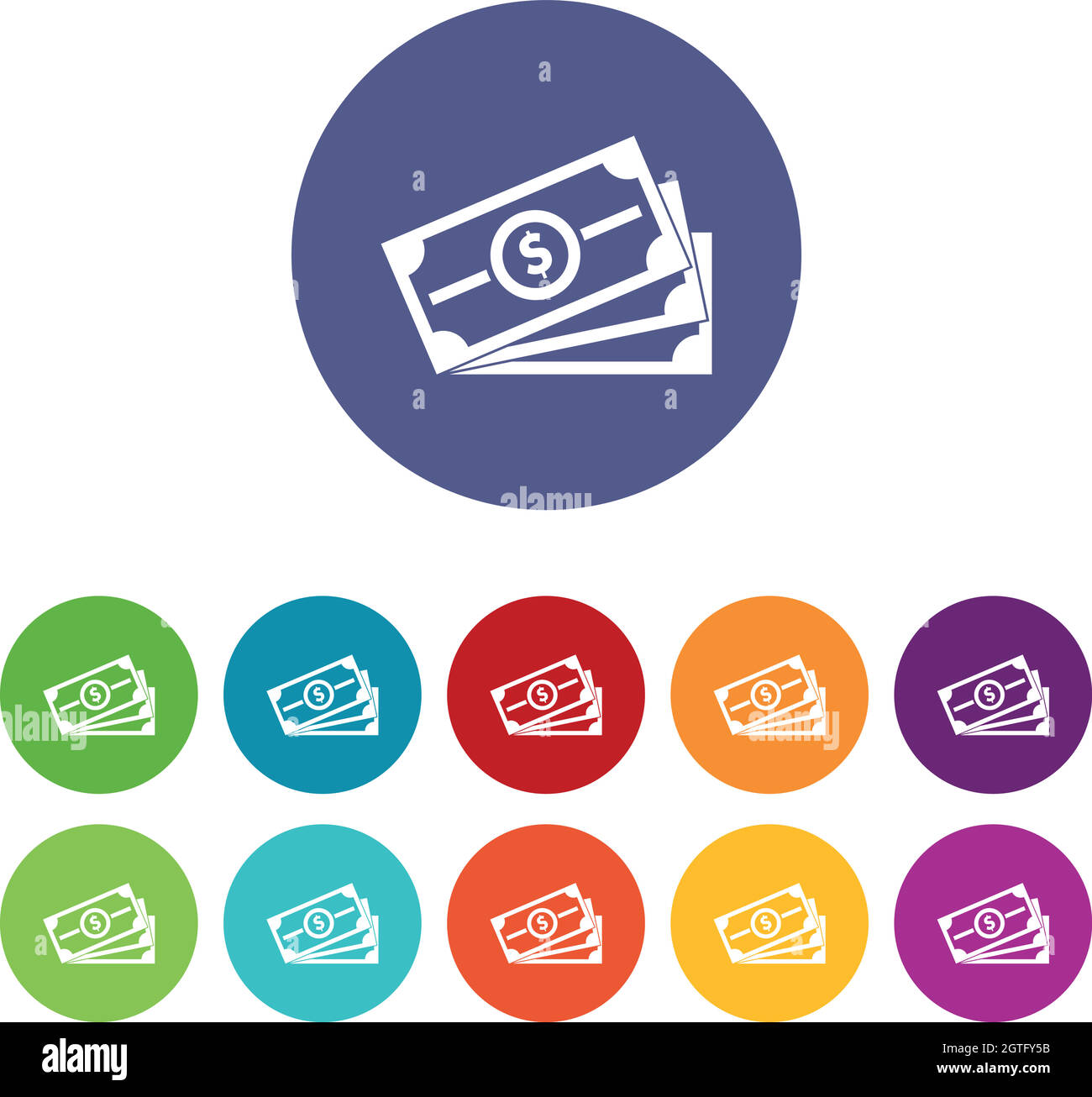 Stack of dollar bills set icons Stock Vector Image & Art - Alamy
