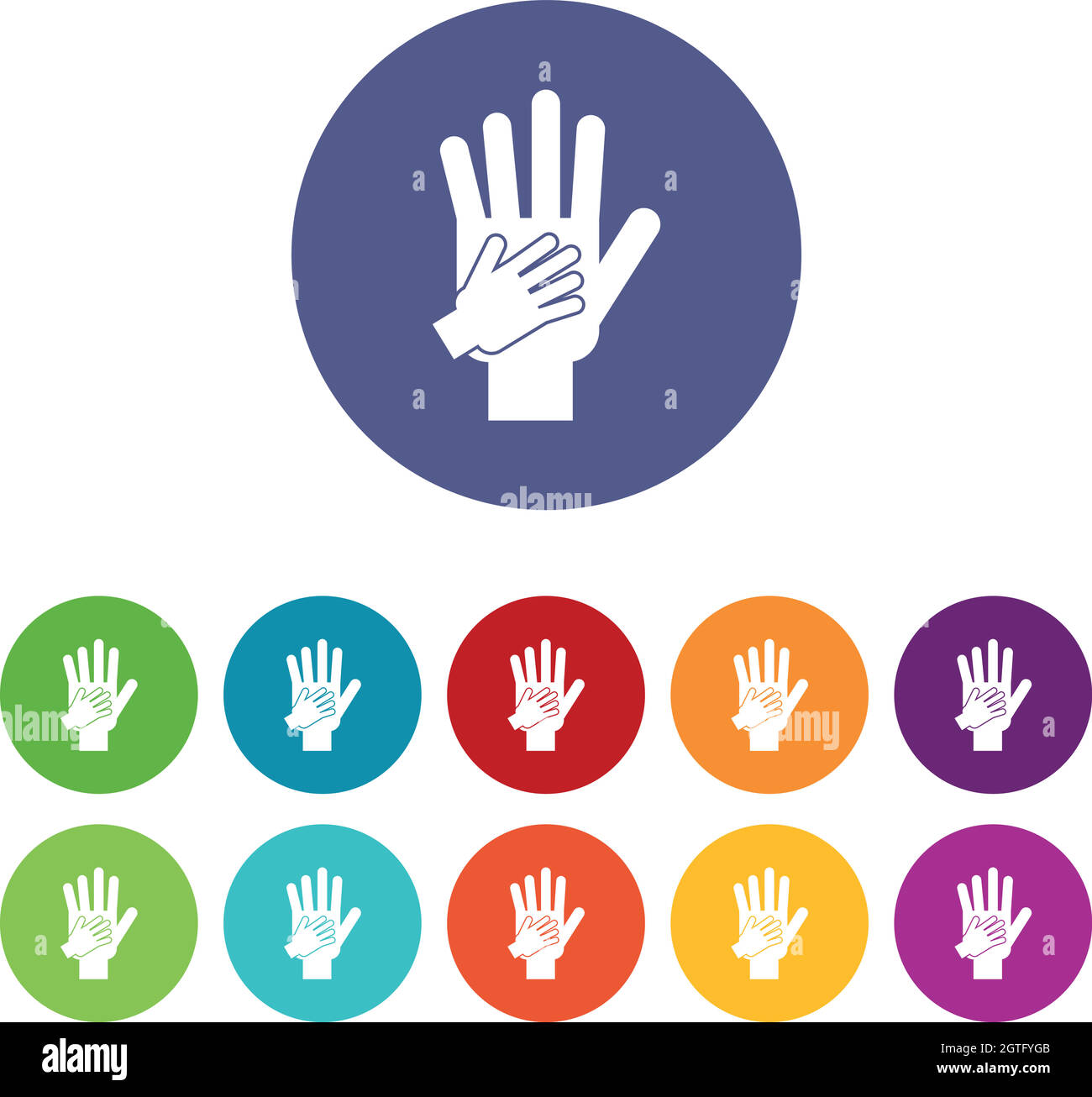 Parent and child hands together set icons Stock Vector Image & Art - Alamy