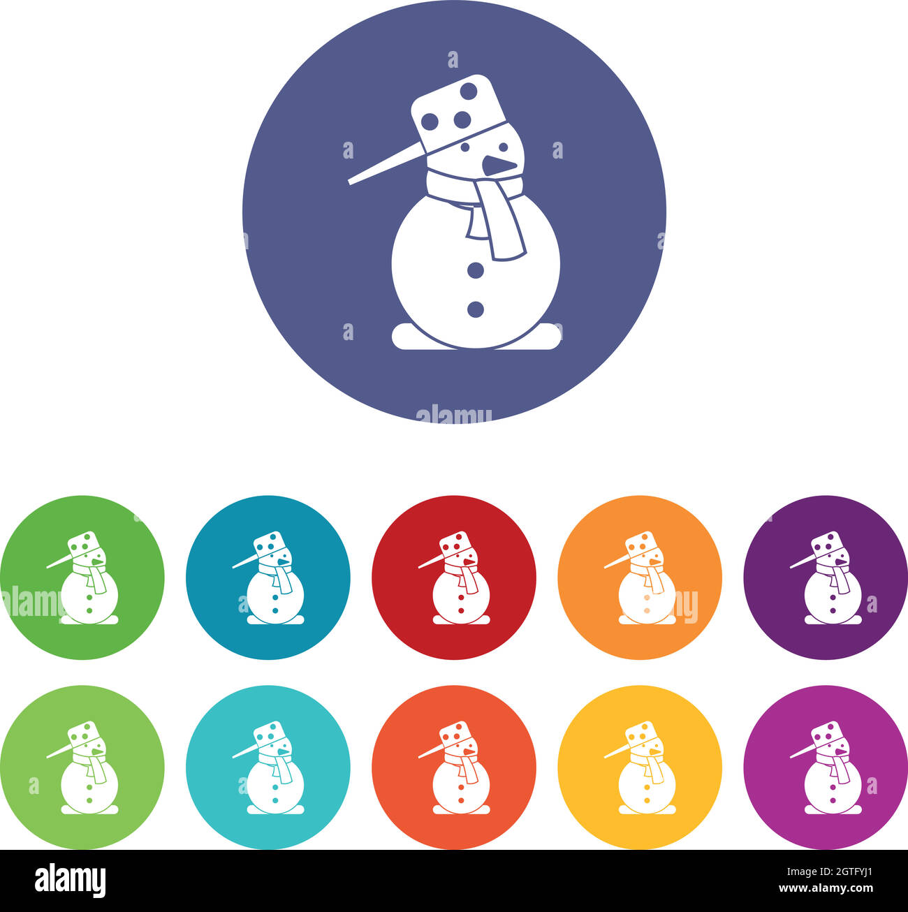 Snowman set icons Stock Vector Image & Art - Alamy