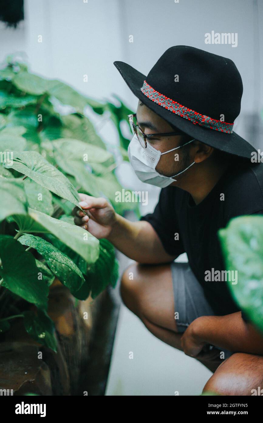 Man wearing jeans gardening hi-res stock photography and images - Alamy