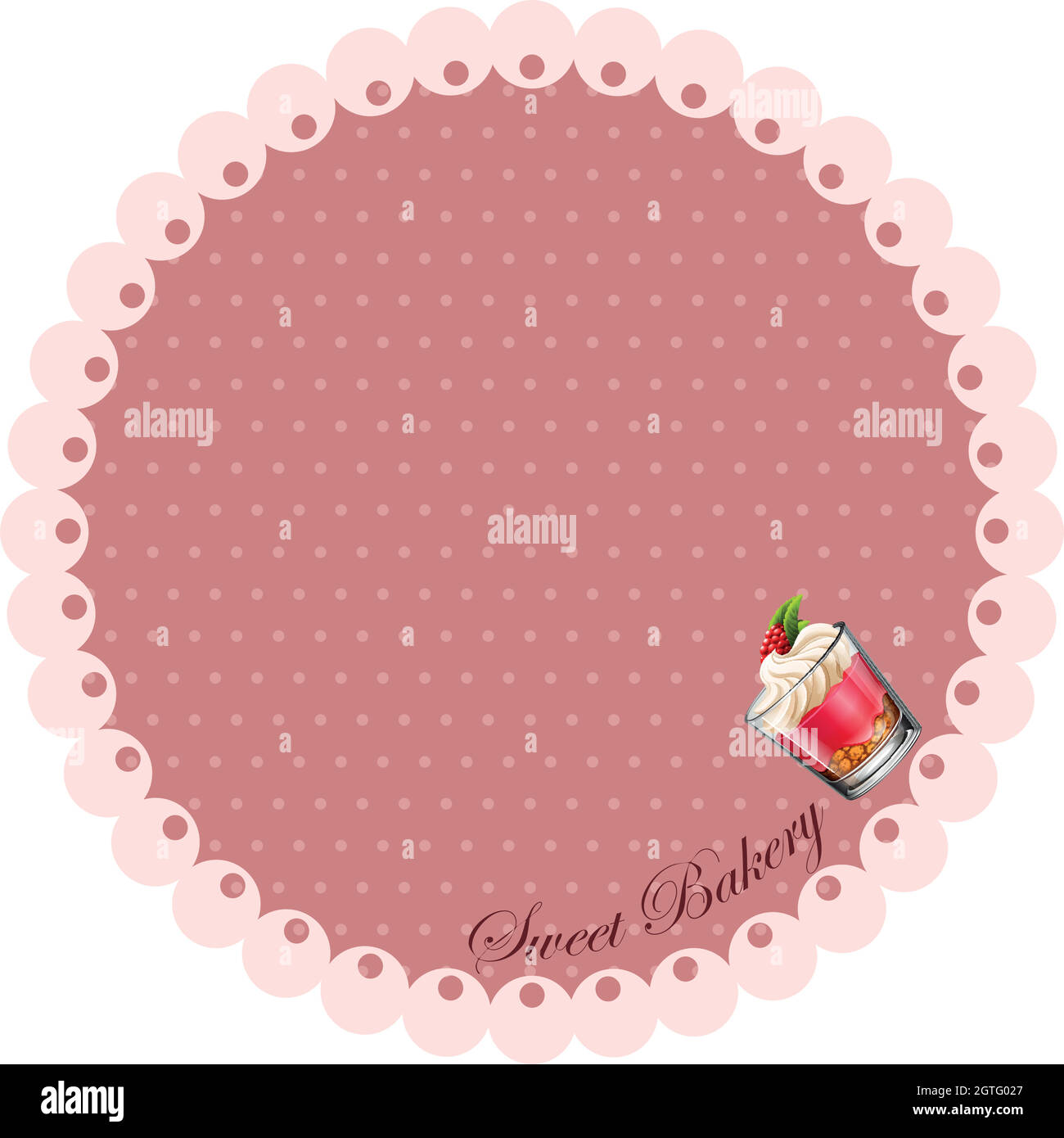 Border design with cake in glass Stock Vector Image & Art - Alamy