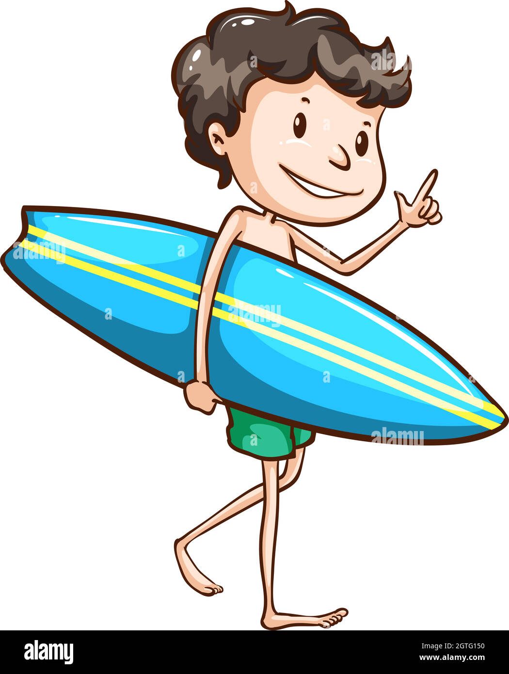 Teenage boy surfing Stock Vector Images - Alamy